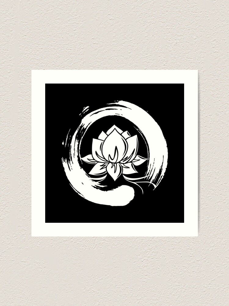 "Enso Zen Lotus" Art Print by nitty-gritty | Redbubble