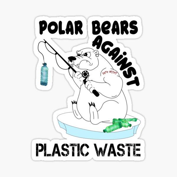 "Polar Bear Plastic Waste " Sticker for Sale by Basti09 | Redbubble