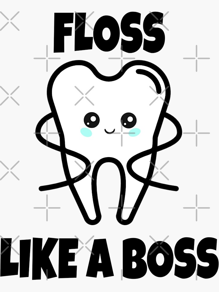 "Floss Like A Boss" Sticker for Sale by BrambleBox | Redbubble