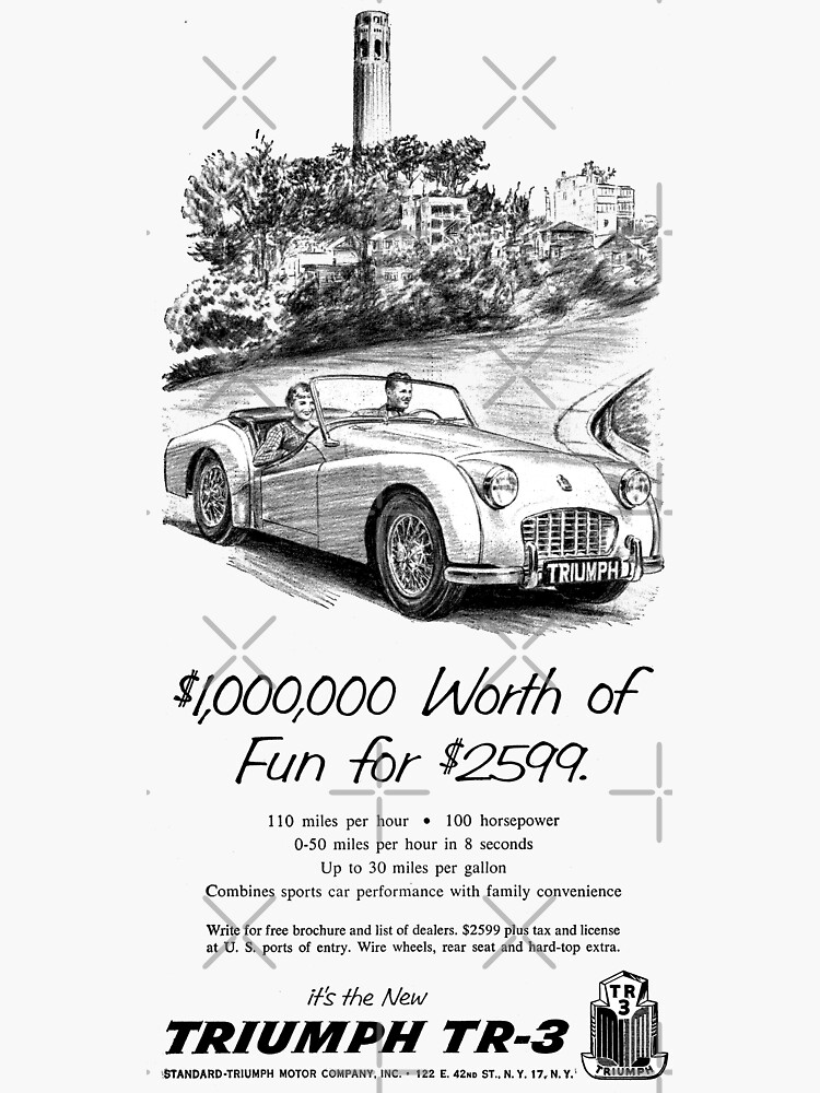 "TRIUMPH TR3" Sticker for Sale by ThrowbackMotors | Redbubble
