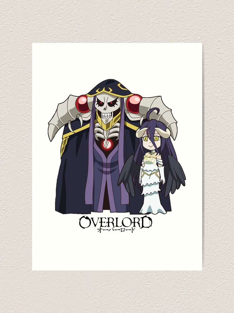 "Overlord - Chibi Momonga and Albedo (w/ Logo)" Art Print for Sale by ...