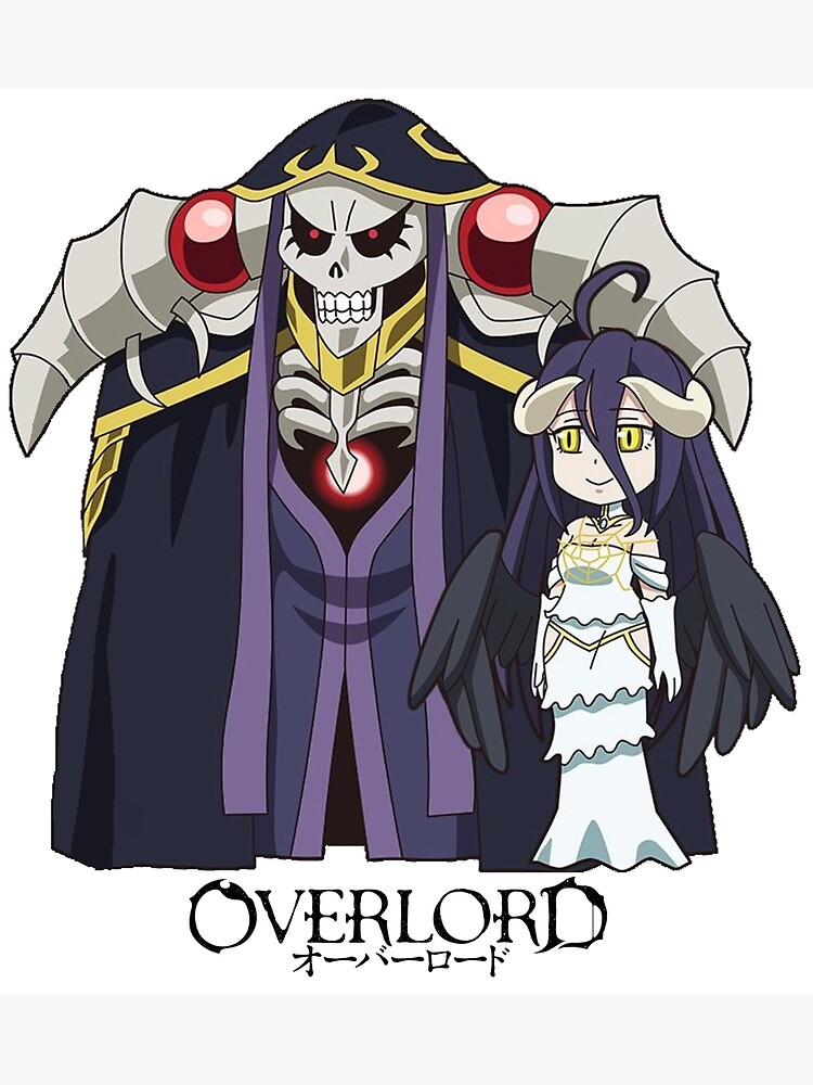 "Overlord - Chibi Momonga and Albedo (w/ Logo)" Art Print for Sale by ...