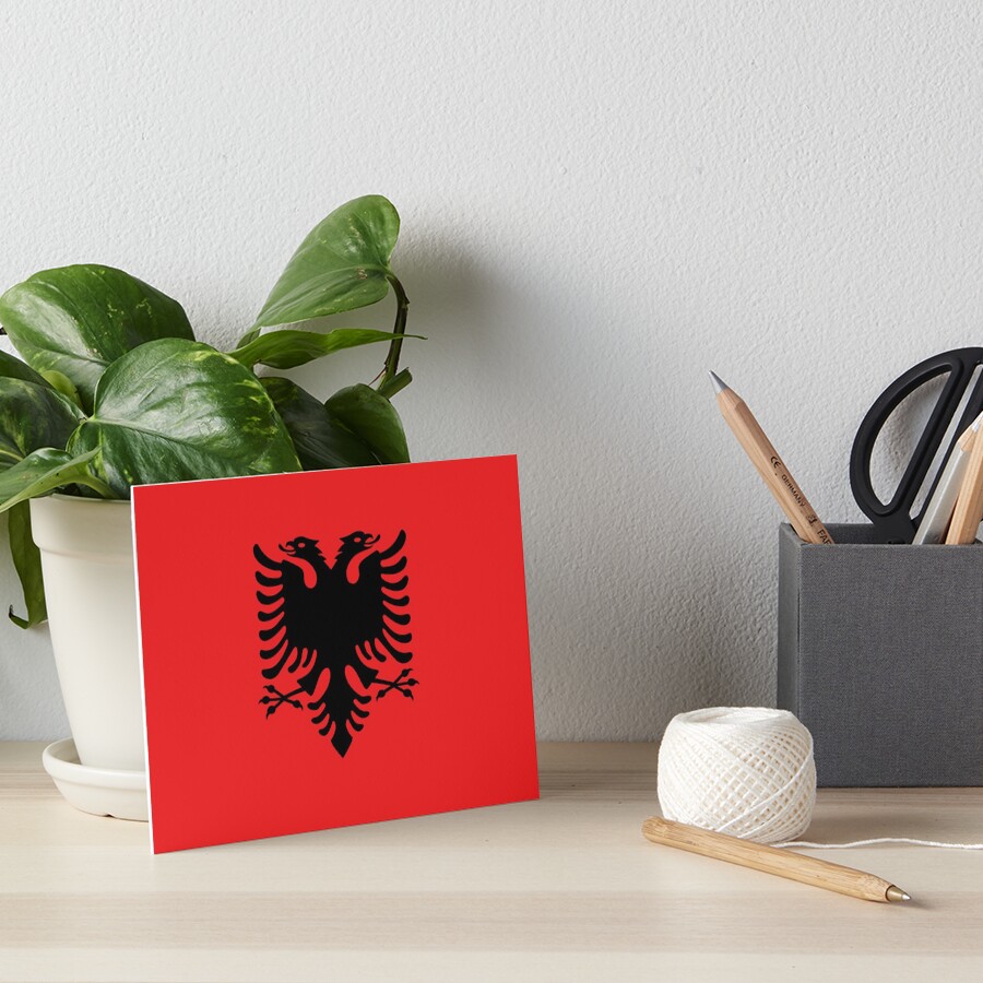 "Flag of Albania - Flamuri Kombëtar - Flamuri i Shqipëri" Art Board ...