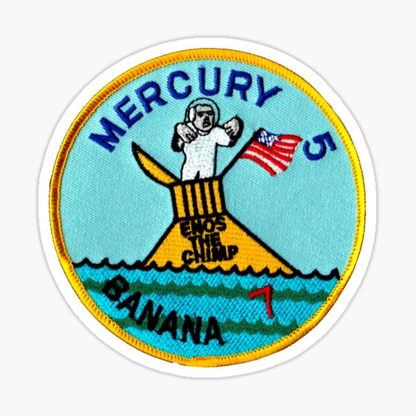 "Mercury 5 Enos and Banana 7" Sticker by Spacestuffplus | Redbubble