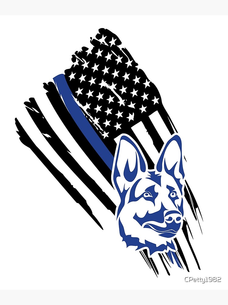 "K9 Thin Blue Line American Flag" Poster for Sale by CPetty1982 | Redbubble