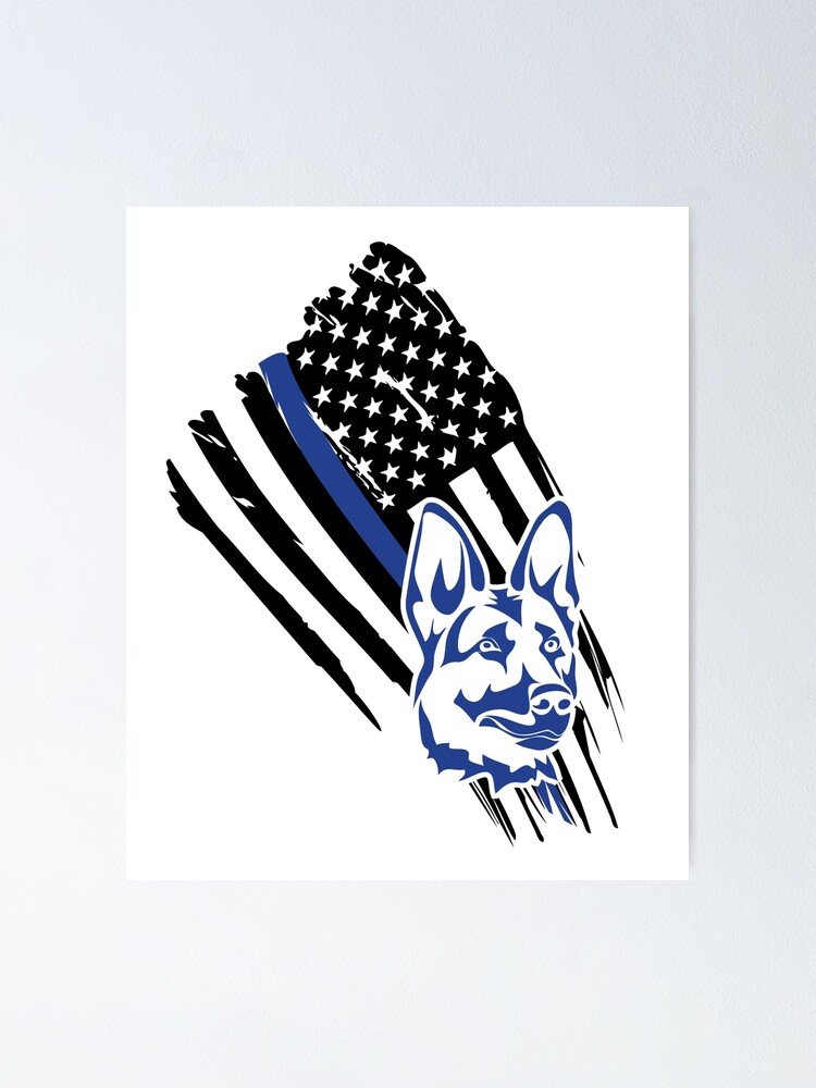 "K9 Thin Blue Line American Flag" Poster for Sale by CPetty1982 | Redbubble