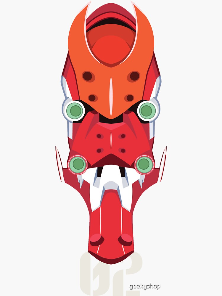 "Eva 02 flat" Sticker for Sale by geekyshop | Redbubble