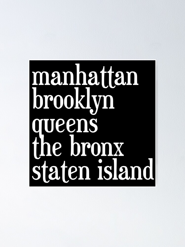 "Manhattan, Brooklyn, New York City Five Boroughs NYC - Cursive Font ...