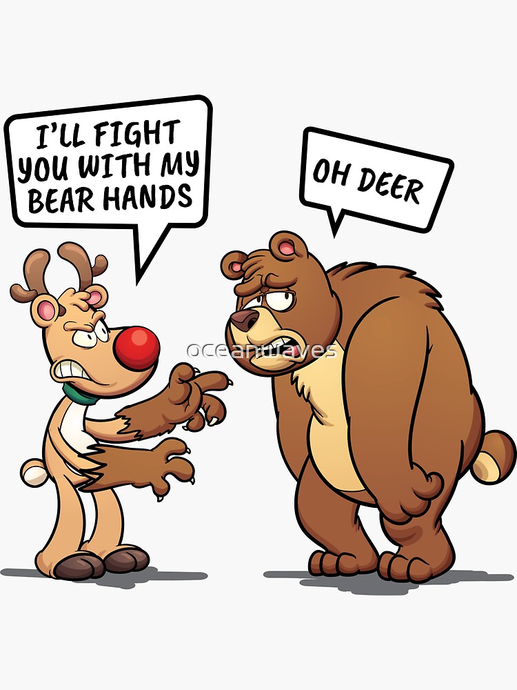 "I'll Fight You With My Bear Hands Funny Gift" Sticker for Sale by oceanwaves | Redbubble