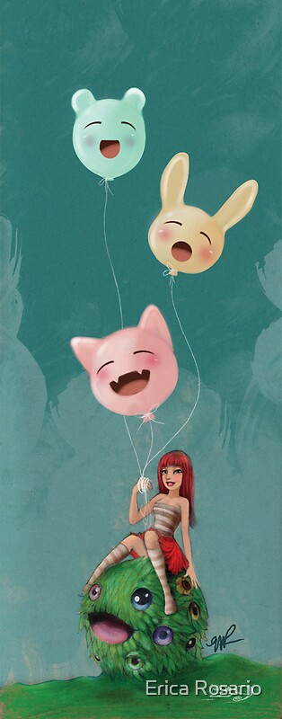 "Girl 29 | Girl and her imaginary pet grass monster" by Erica Rosario ...