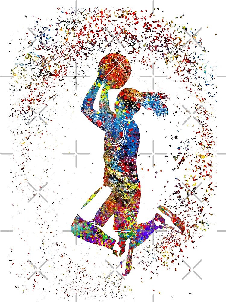 "Basketball girl, watercolor basketball girl" by Rosaliartbook | Redbubble