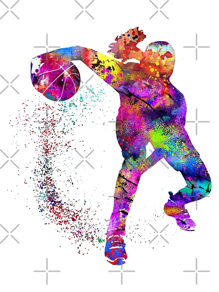 "Basketball girl, watercolor basketball girl" Art Print for Sale by ...
