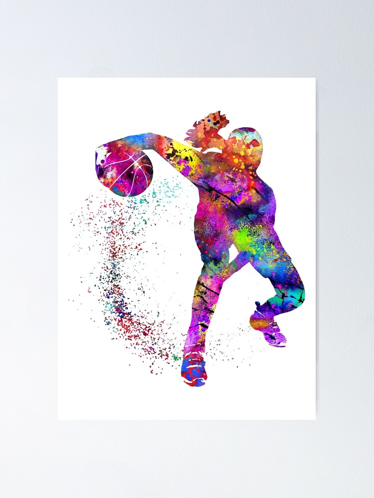 "Basketball girl, watercolor basketball girl" Poster for Sale by ...