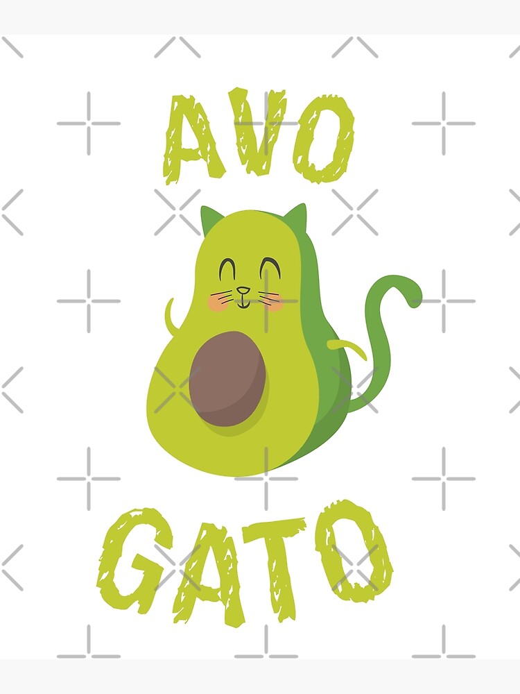 Póster «Avo Gato Aguacate Kawaii Lindo y Adorable Gato Gatito Vegetal ...
