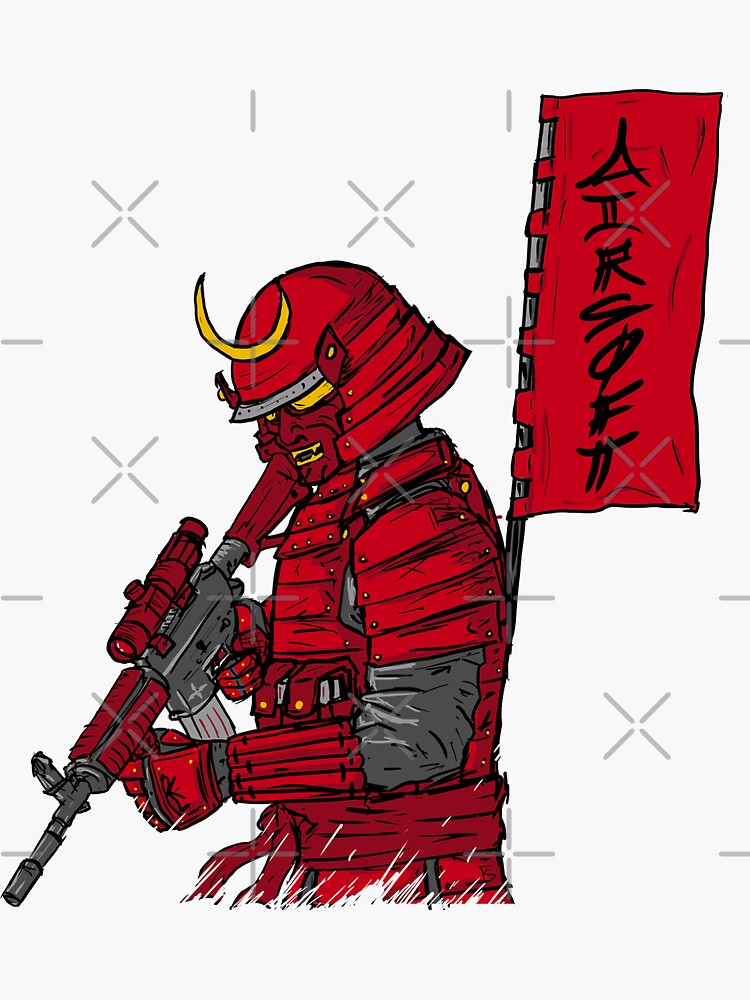 "Samurai airsoft" Sticker for Sale by Yellowscar | Redbubble