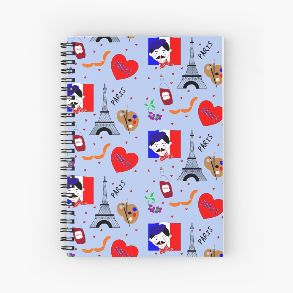 "Paris France Cute Design" Spiral Notebook for Sale by Artification ...