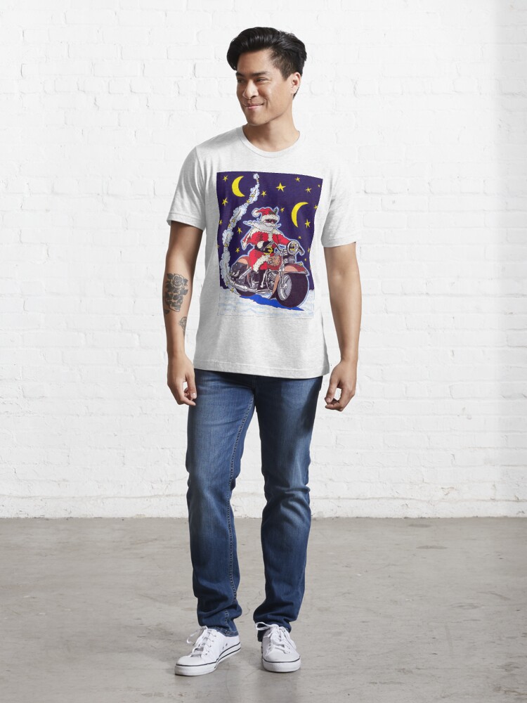 "Harley Davidson riding Father Christmas. Santa on a motorbike." T ...