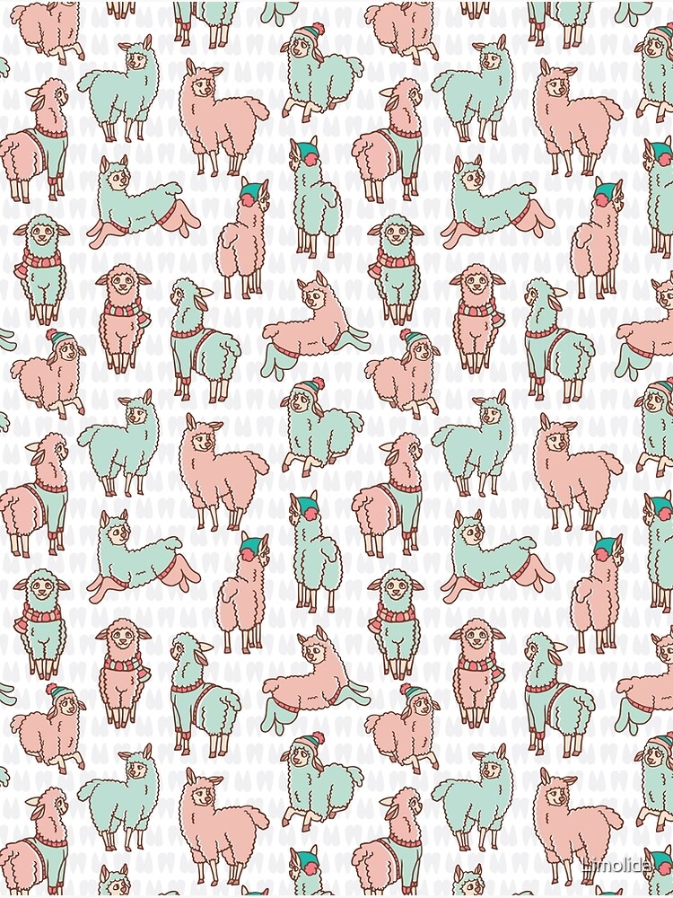 "Pastel colors cartoon alpaca llamas herd " Poster for Sale by Limolida ...