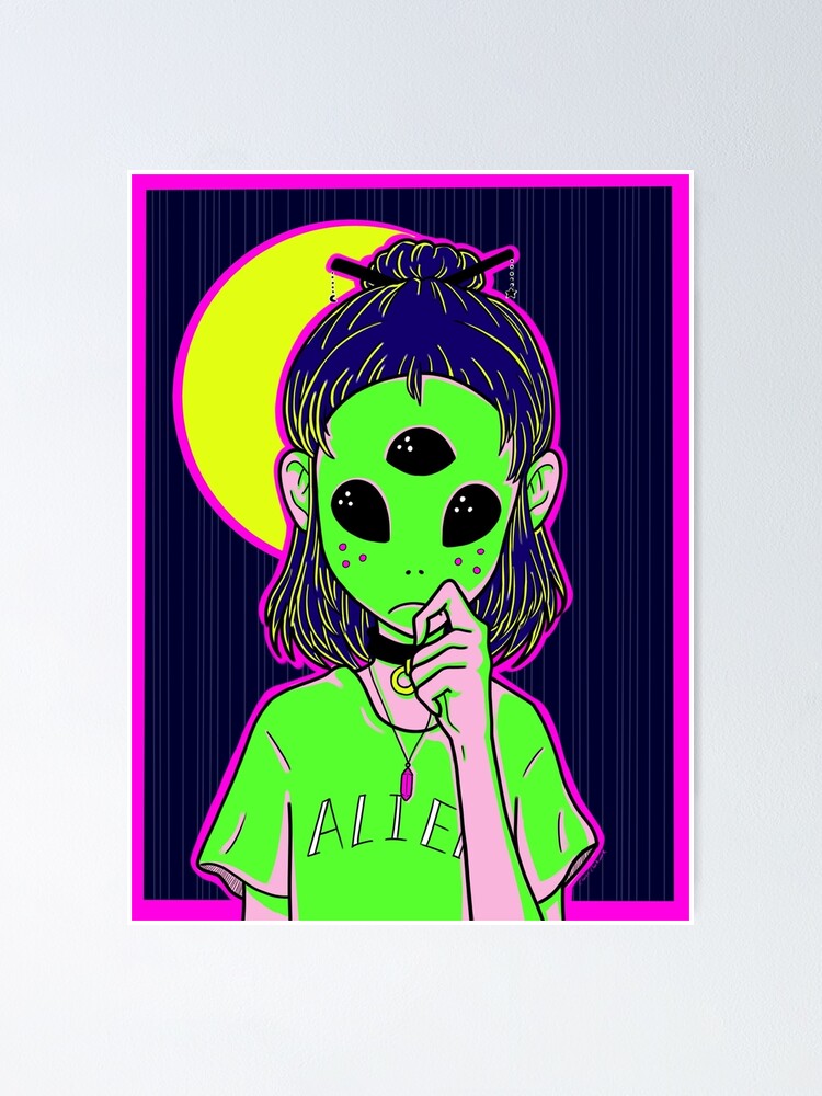 "Alien girl" Poster for Sale by Dwide | Redbubble