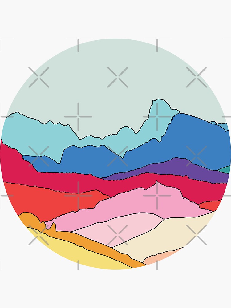 "Rainbow mountains by Elebea" Sticker for Sale by Sabrina Brugmann ...