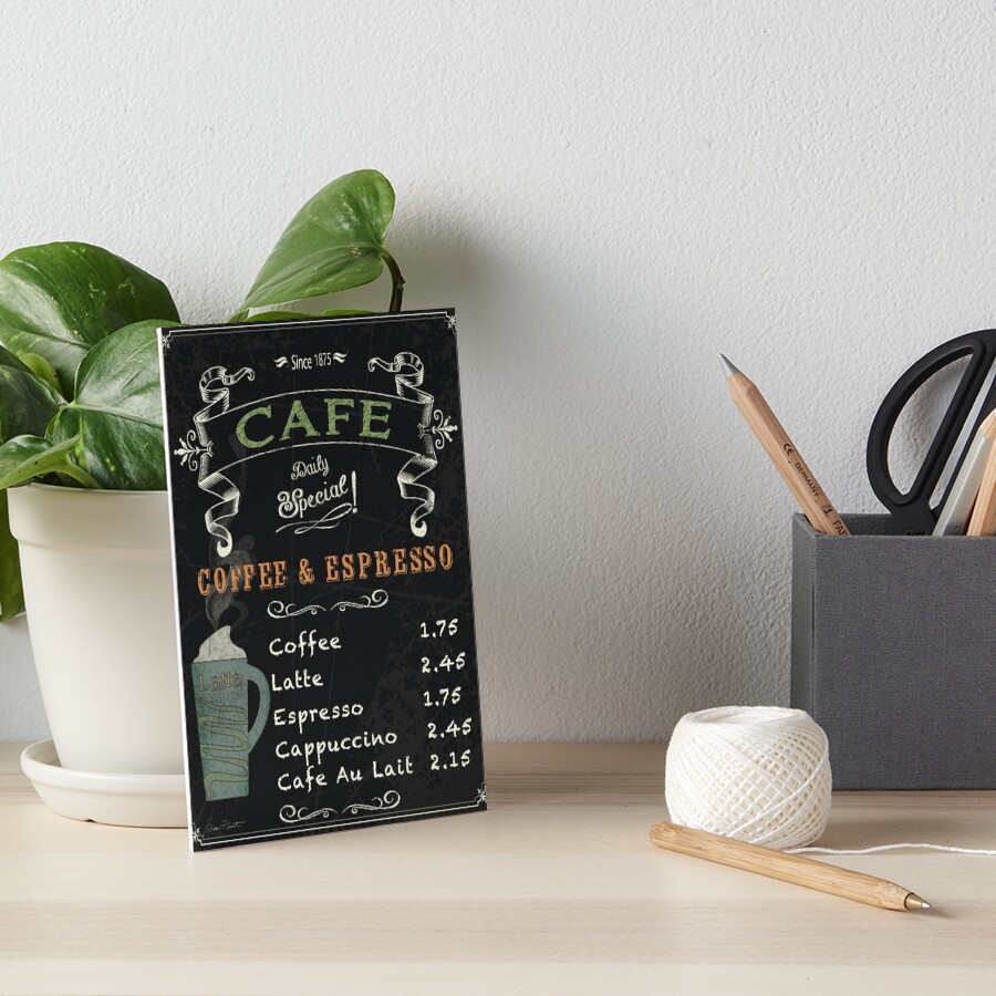 "Cafe Blackboard Coffee Menu JP3046" Poster for Sale by Jeanplout ...