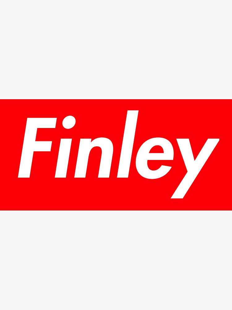 "Finley Box Logo in Red" Sticker by SupremeDesign | Redbubble