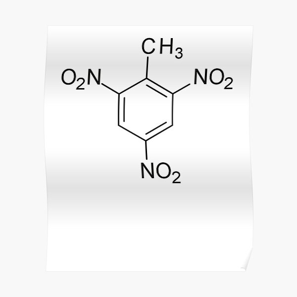 "Trinitrotoluene (TNT) Chemical Structure" Poster by the-elements ...