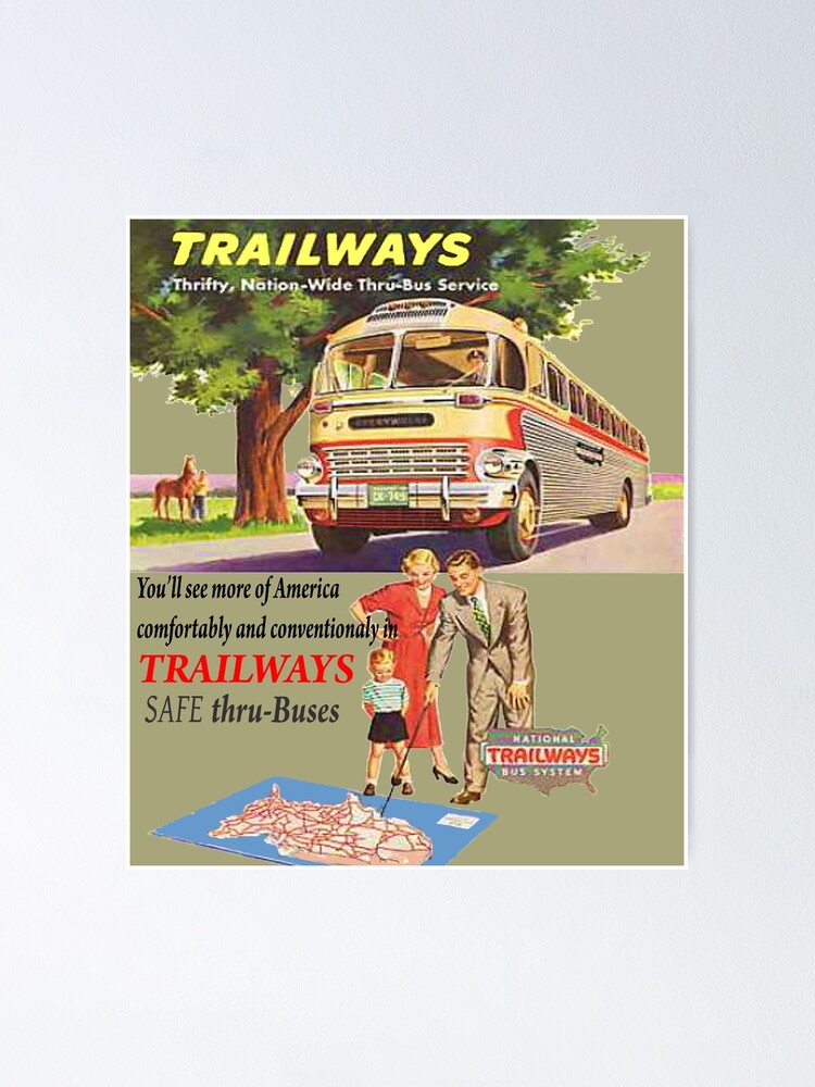 "Old Trailways Bus Lines" Poster by crimsontideguy | Redbubble