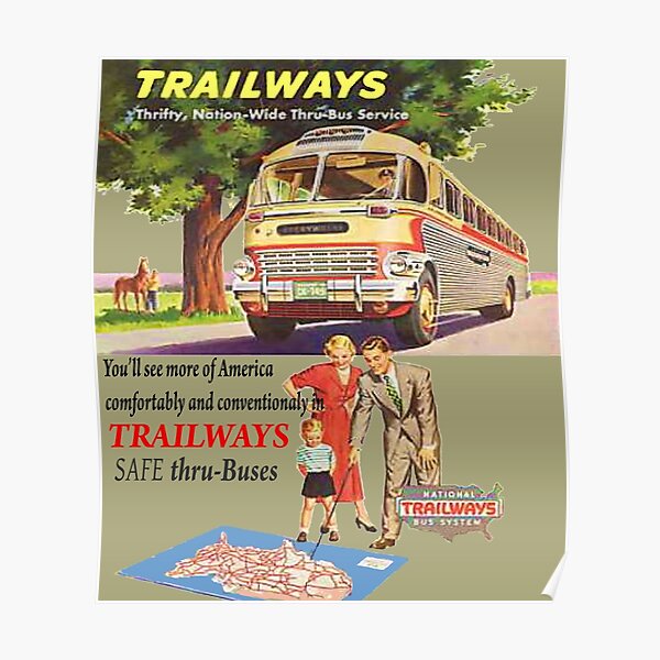 "Old Trailways Bus Lines" Poster by crimsontideguy | Redbubble