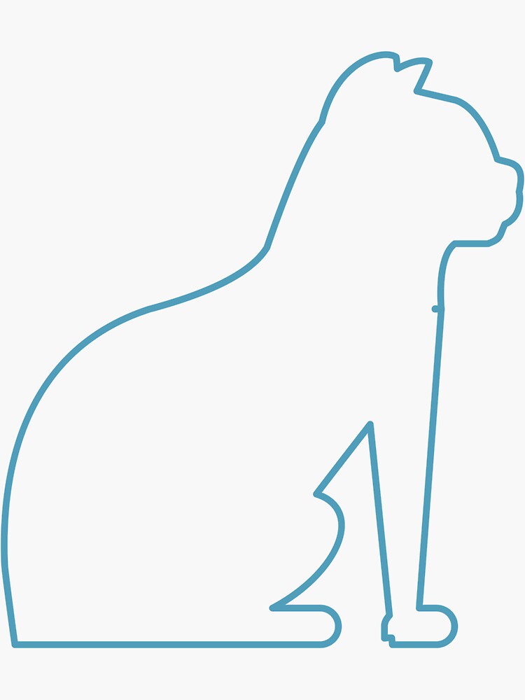 "Blue Cat Outline" Sticker by SpacemanSam13 | Redbubble