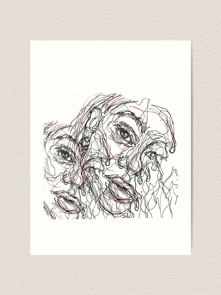 "Self reflection - line drawing" Art Print for Sale by Jillrosadino ...