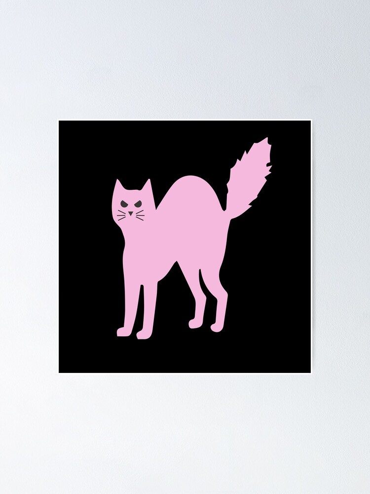 "Spooked Pink Kitty" Poster by SpacemanSam13 | Redbubble