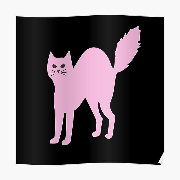 "Spooked Pink Kitty" Poster by SpacemanSam13 | Redbubble