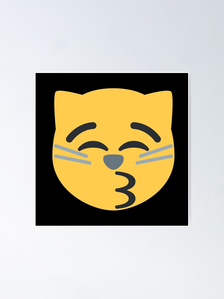 "Kissy Cat Emoji" Poster for Sale by SpacemanSam13 | Redbubble