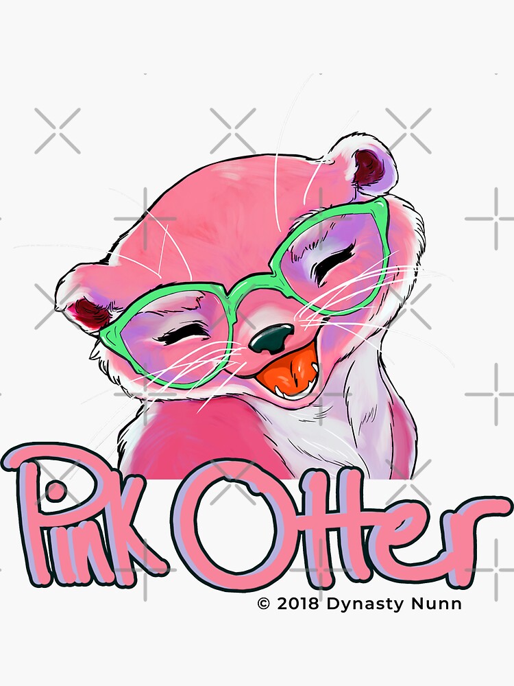 "Pink Otter Ver.1 by Dynasty Nunn" Sticker by DynastyNunn | Redbubble