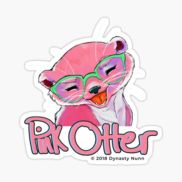 "Pink Otter Ver.1 by Dynasty Nunn" Sticker by DynastyNunn | Redbubble