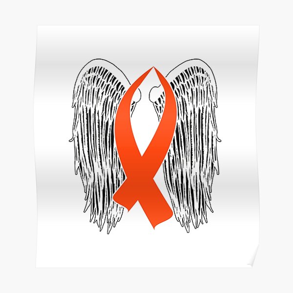 "Winged Awareness Ribbon (Orange)" Poster for Sale by blakcirclegirl ...