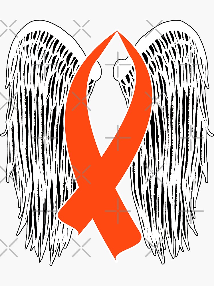 "Winged Awareness Ribbon (Orange)" Sticker for Sale by blakcirclegirl ...
