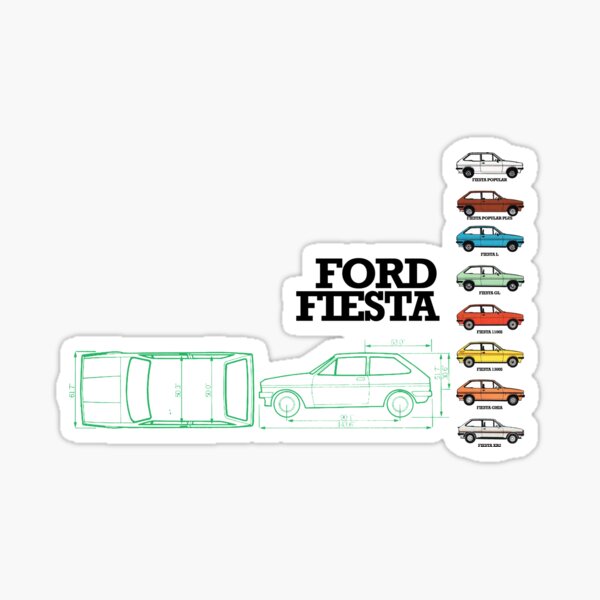 "FORD FIESTA" Sticker for Sale by ThrowbackMotors | Redbubble