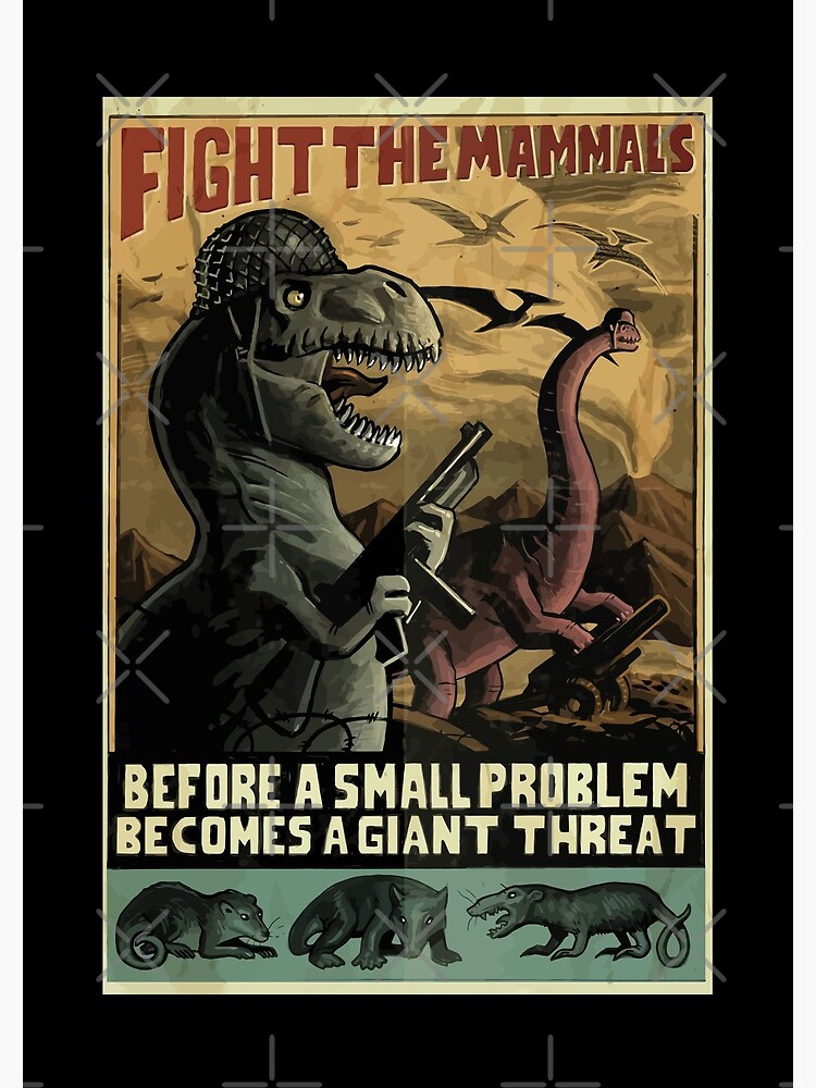"Dinosaurs "Fight the mammals" WW2 Style poster" Spiral Notebook for ...