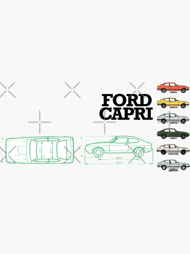 "FORD CAPRI" Sticker for Sale by ThrowbackMotors | Redbubble