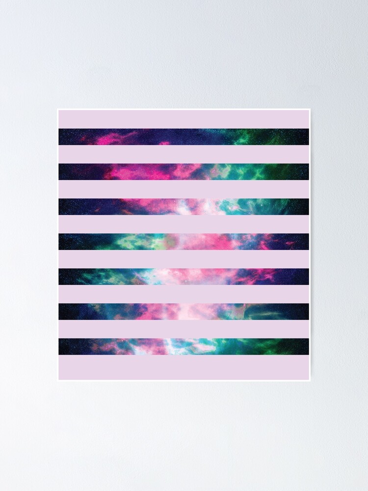 "Nebula (cyan/white stripe)" Poster for Sale by miriamelvira | Redbubble