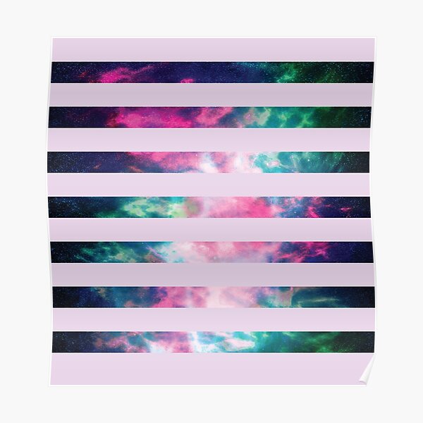 "Nebula (cyan/white stripe)" Poster for Sale by miriamelvira | Redbubble