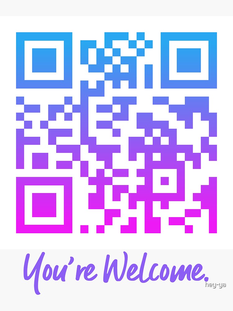 "Never Gonna Give You Up - QR code" Sticker for Sale by hey-ya | Redbubble