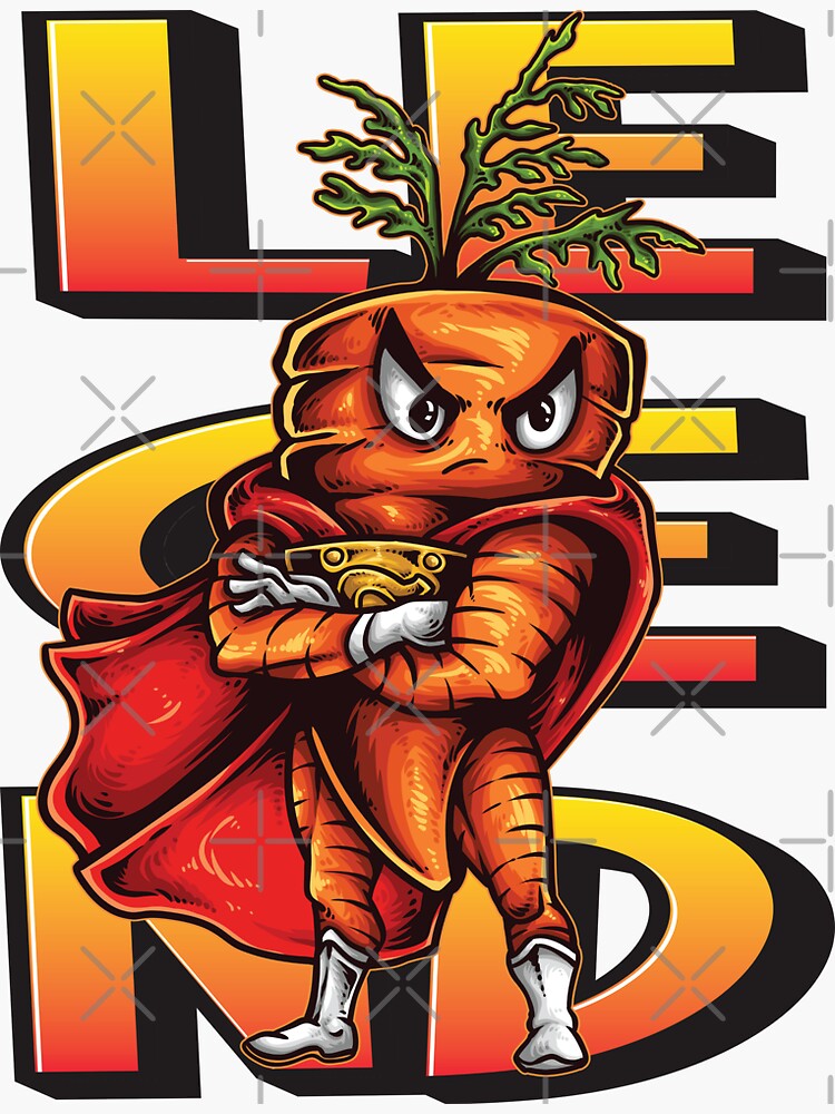 "Legend Angry Carrot Unbelievable Superhero" Sticker for Sale by ...