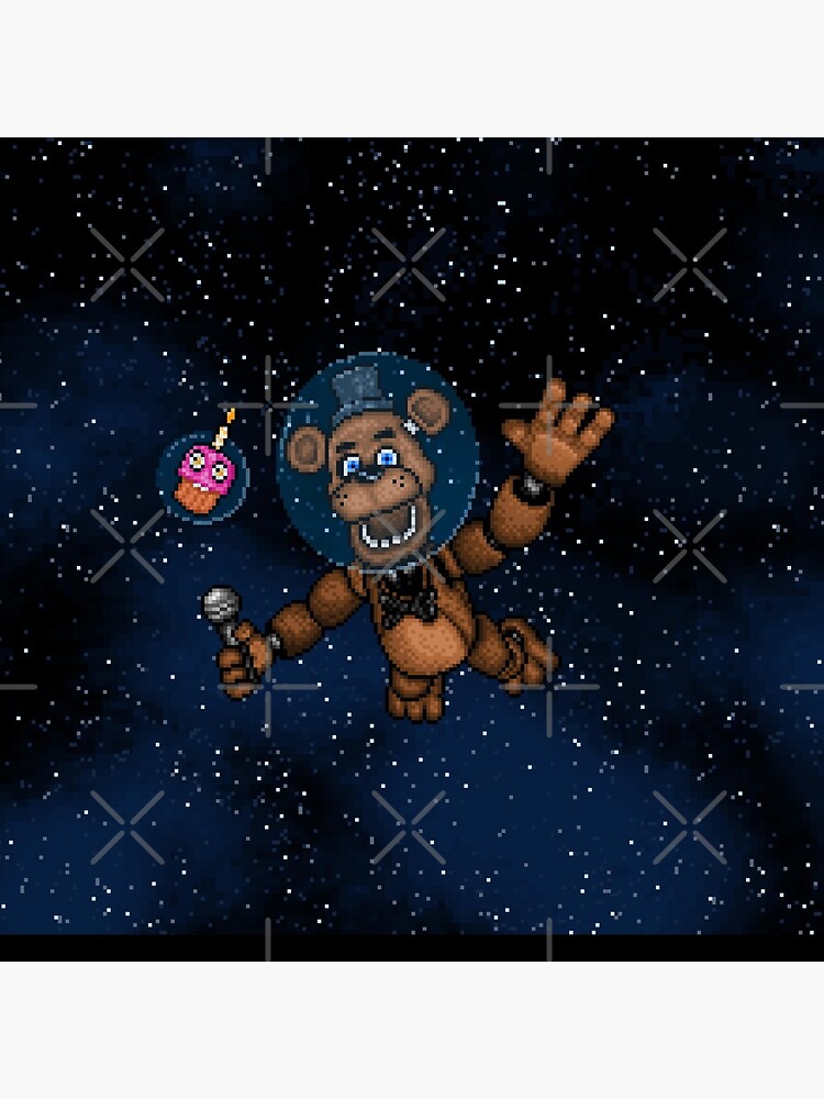 Freddy Fazbear In Space Fnaf Pixel Art Acrylic Block For Sale By Geeksomniac Redbubble