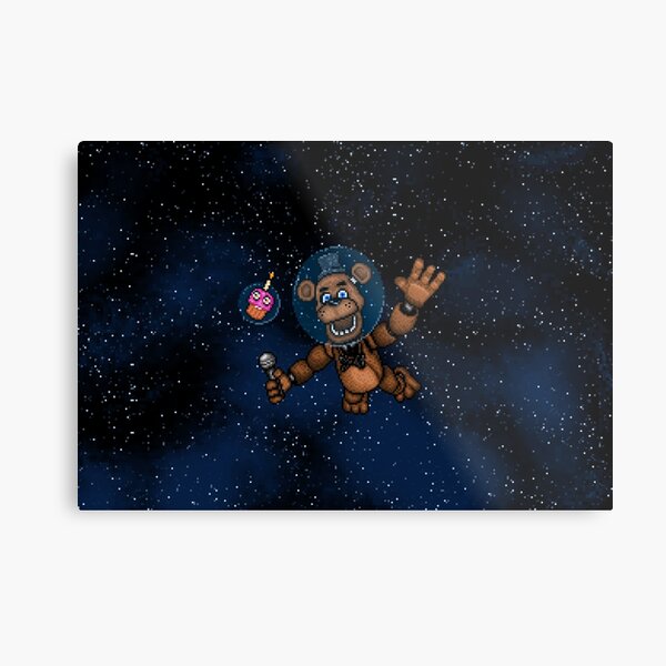 "Freddy Fazbear in Space! - FNAF Pixel art" Metal Print by GEEKsomniac ...