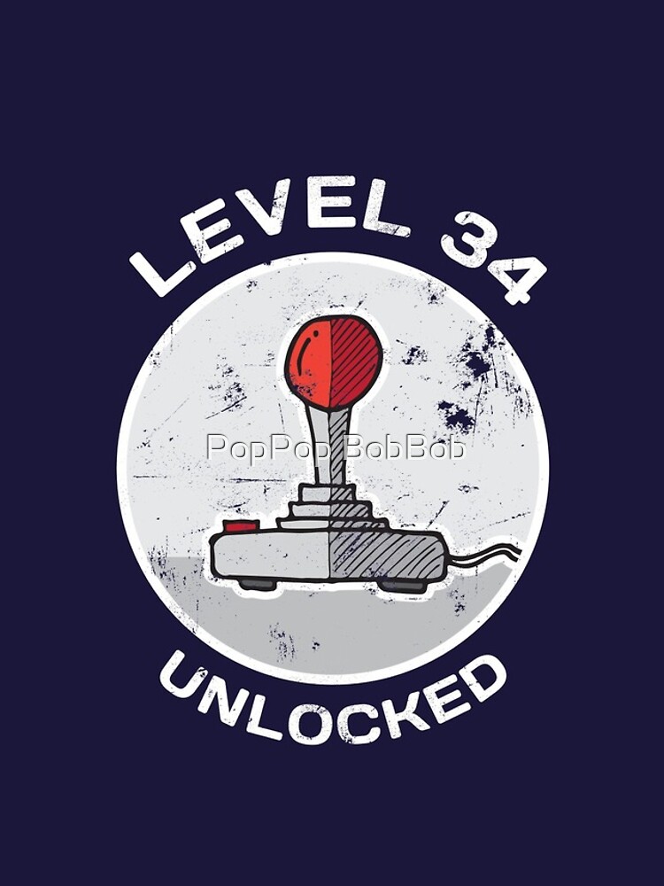 "Level 34 Unlocked Video Game - 34 Year Old 1985 - Vintage 34th ...