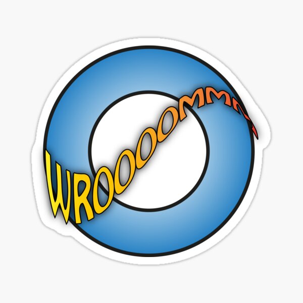 "WROOOMMM icon - The comics write wroom in a blue circle - Vector ...