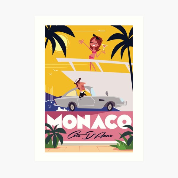 "Monaco poster design" Art Print for Sale by GAGodel | Redbubble